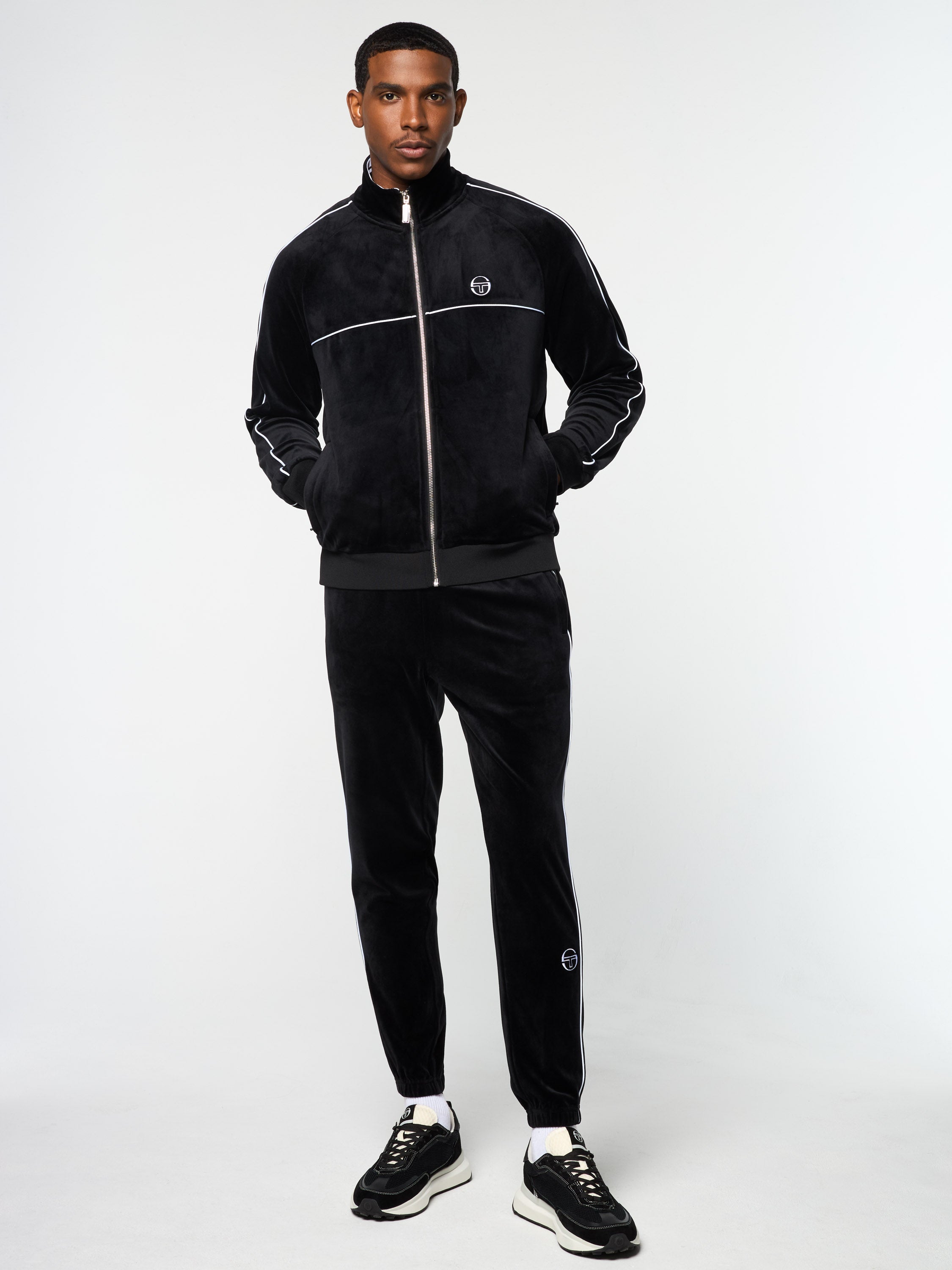 Lioni Velour Track Jacket- Black Beauty – Sergio Tacchini