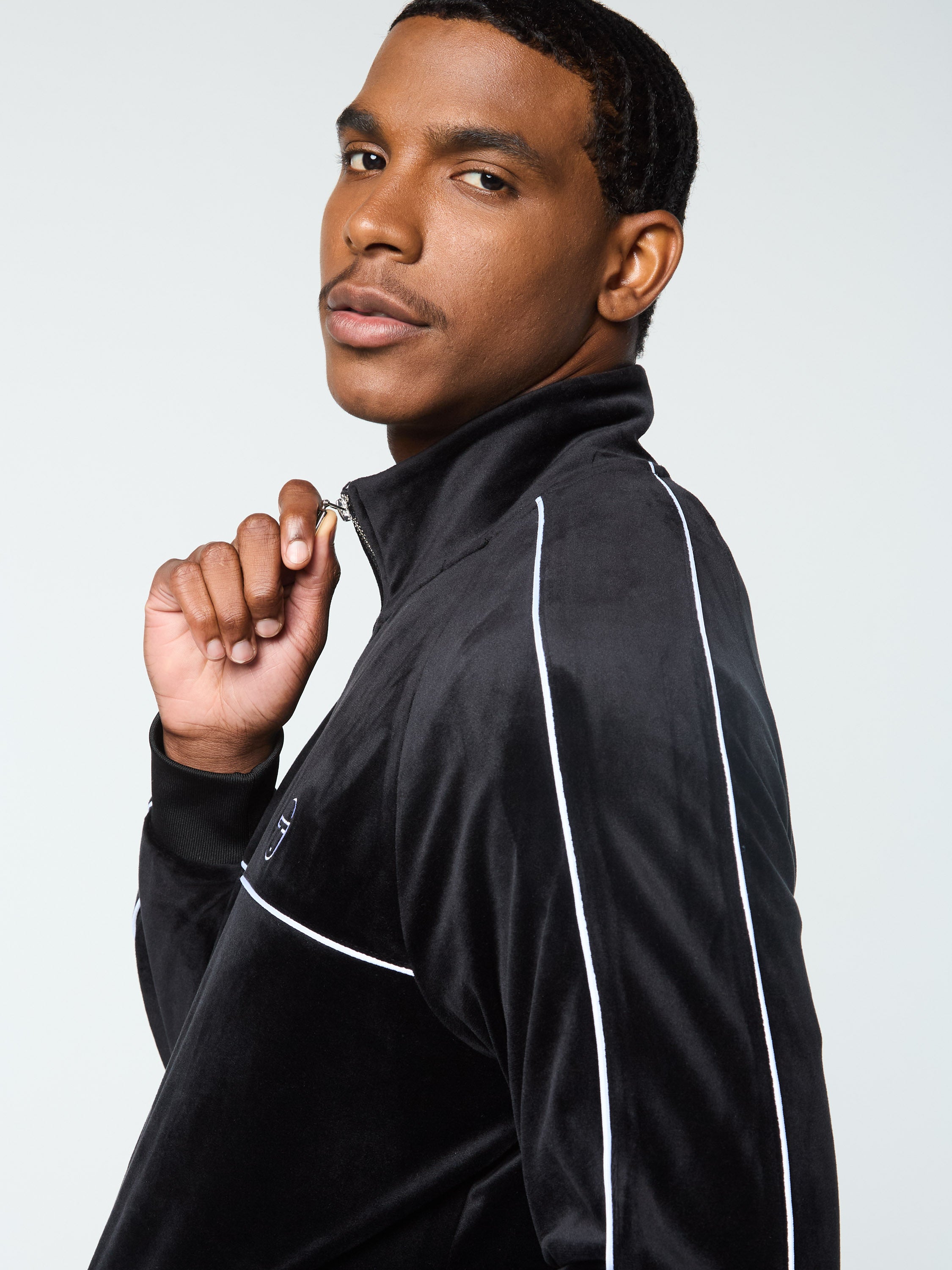 Lioni Velour Track Jacket- Black Beauty – Sergio Tacchini