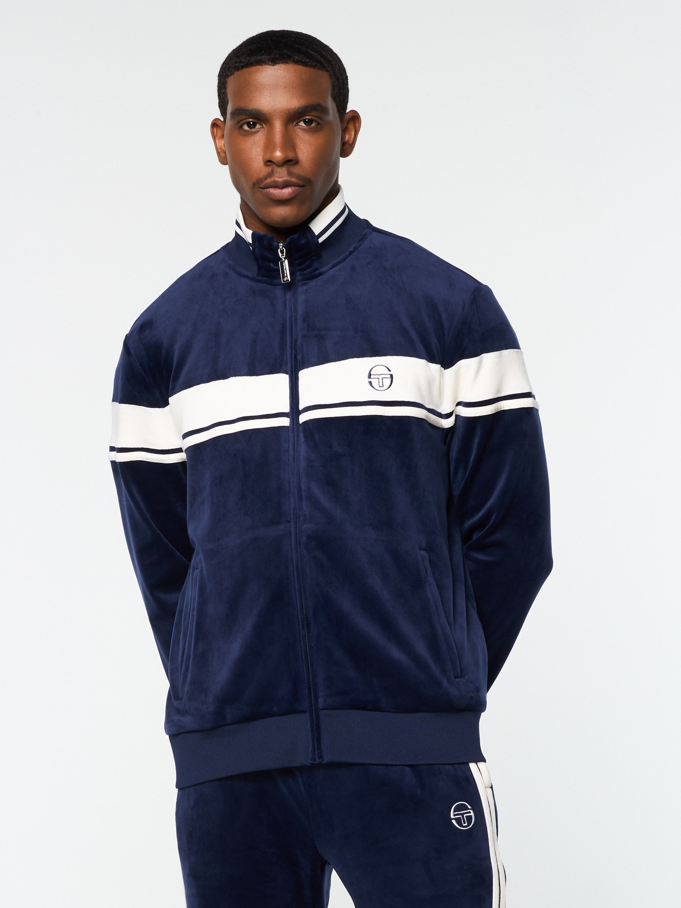 Damarindo Velour Track Jacket- Maritime Blue – Sergio Tacchini