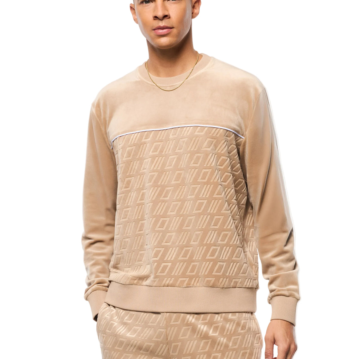 Bandiera Debossed Velour Crewneck-Humus – Sergio Tacchini