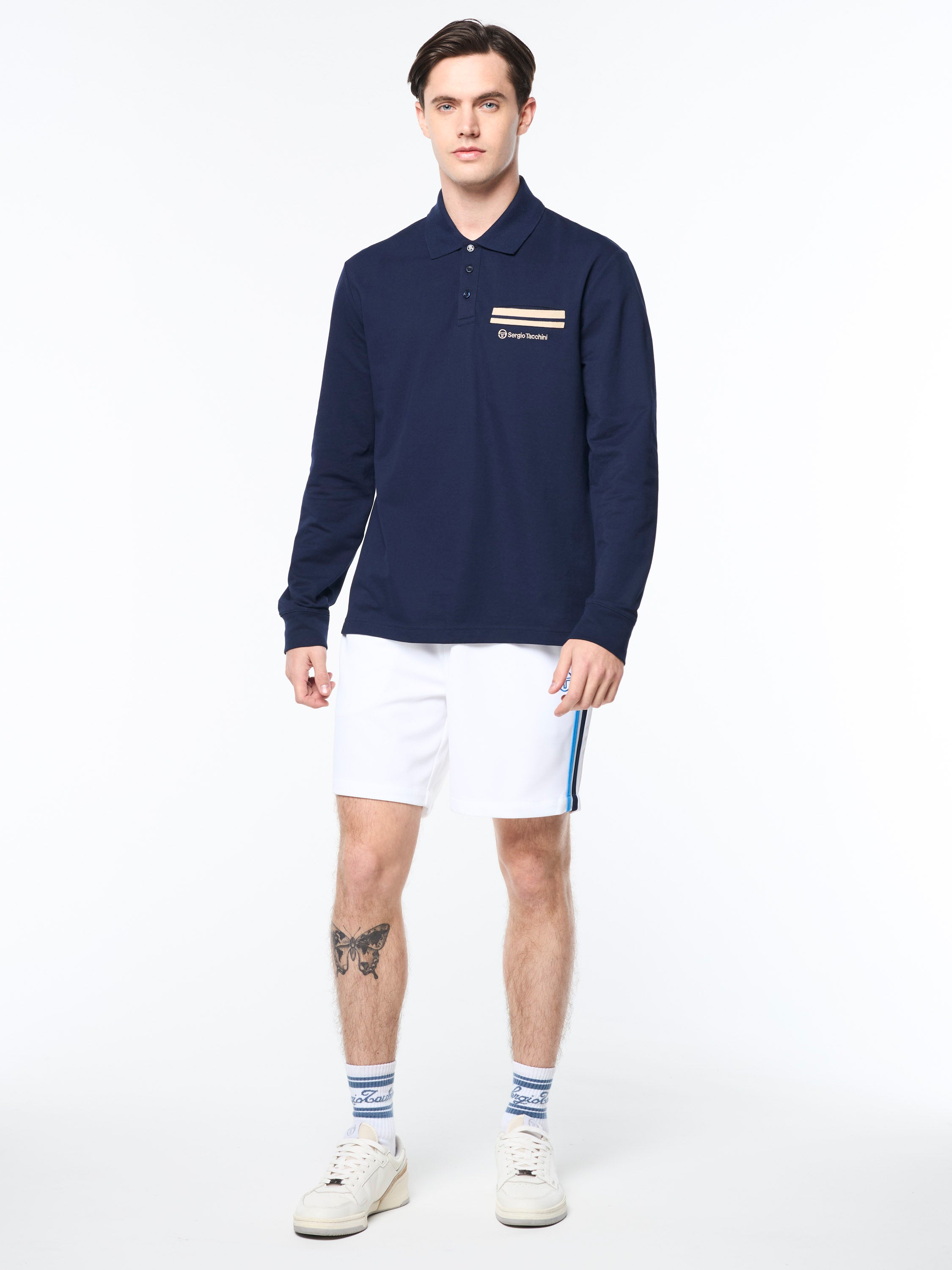 Dario Long Sleeve Polo- Maritime Blue – Sergio Tacchini