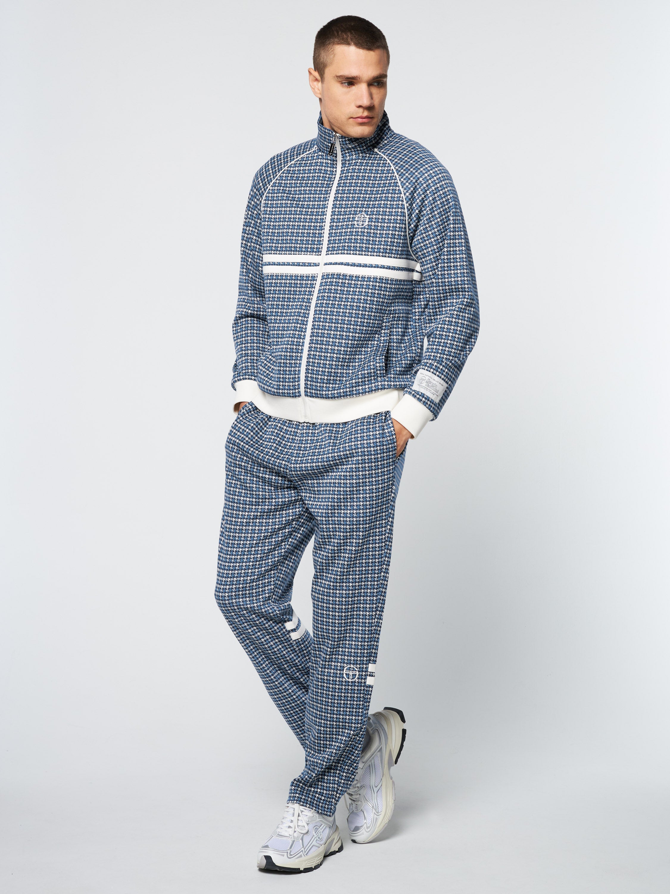 Dallas Houndstooth Track Jacket- Maritime Blue – Sergio Tacchini