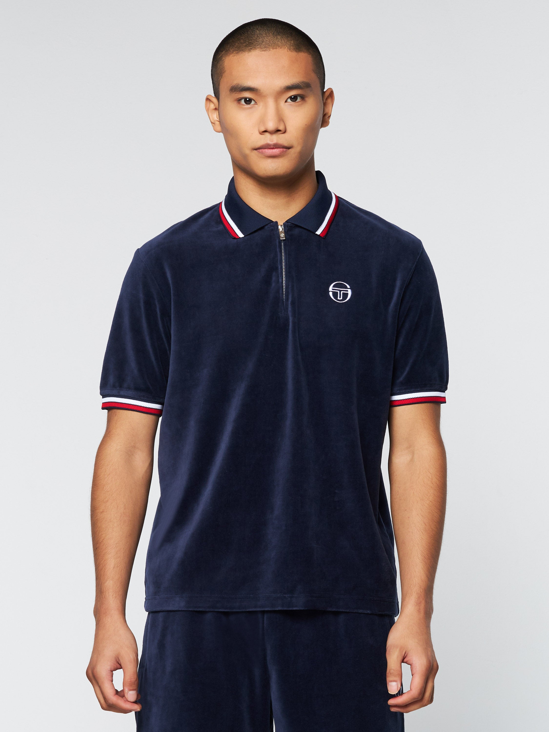 Primo Velour Polo- Maritime Blue – Sergio Tacchini
